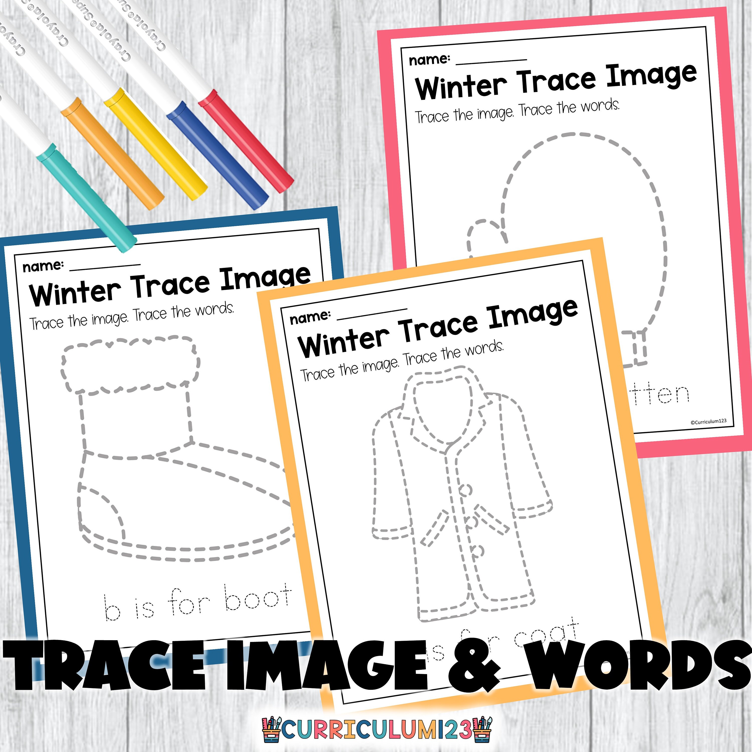 Winter Trace the Image Printable Fine Motor Skills Winter Activities ...