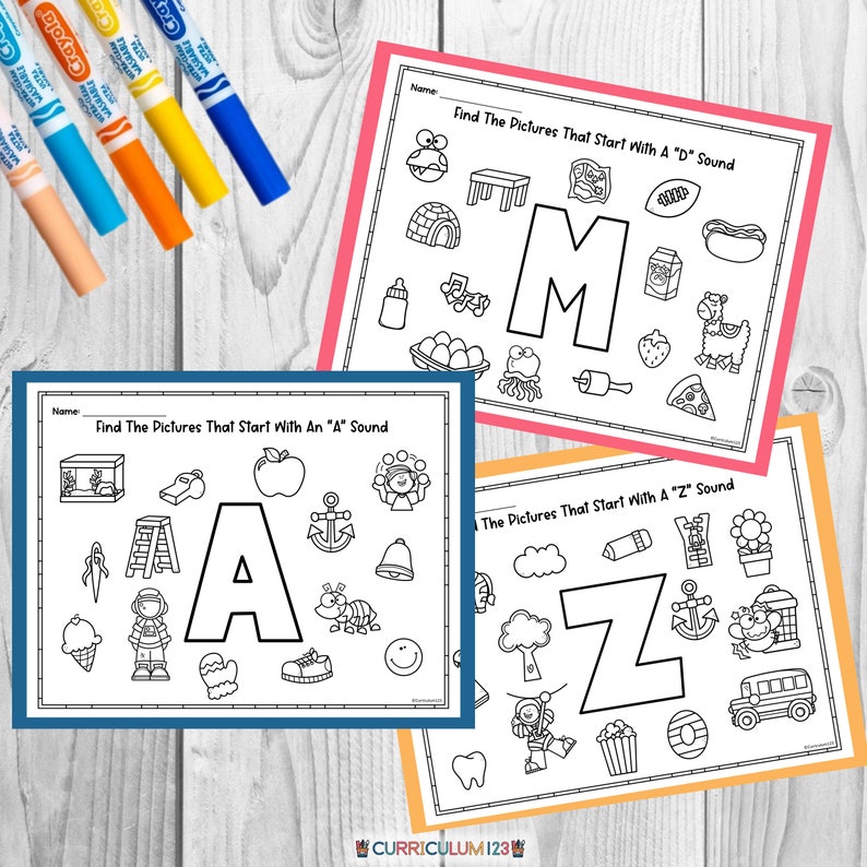 Alphabet Phonics Worksheets: Letter Sound Recognition (PDF) - Etsy