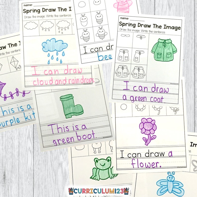 Spring Directed Drawing Printable Draw the Picture Spring Activities ...