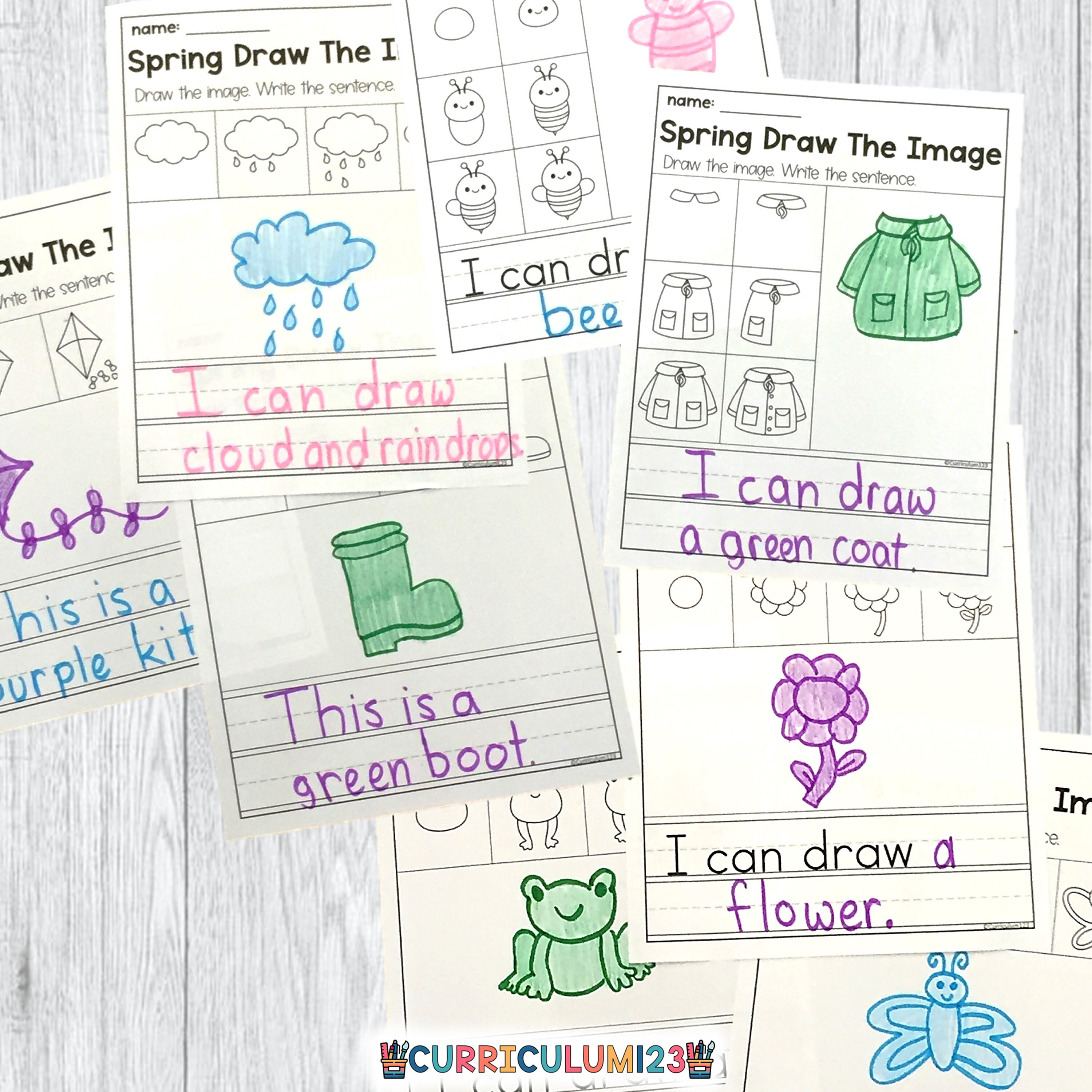 Spring Directed Drawing Printable Draw the Picture Spring Activities ...