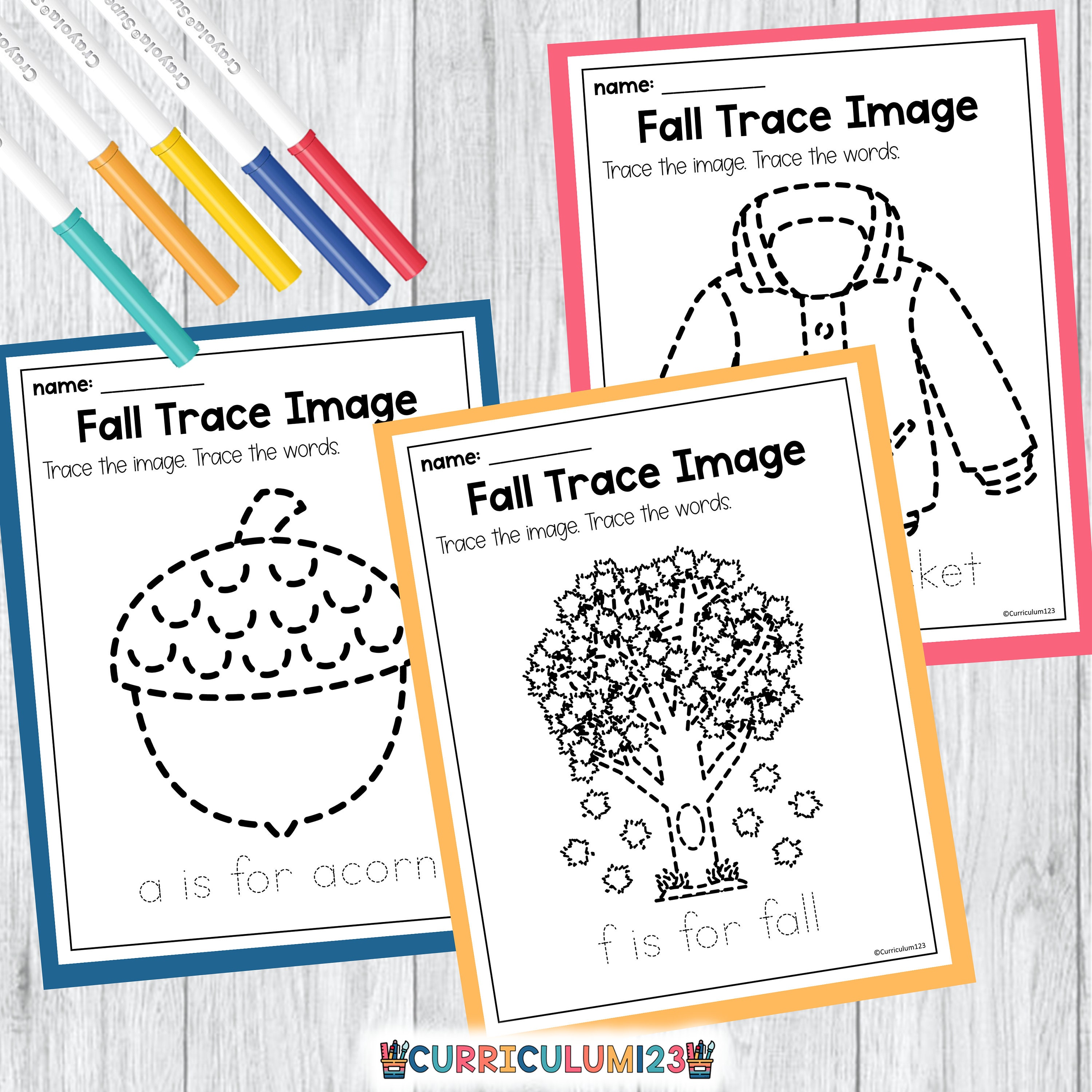 Fall Trace the Image Printable Fine Motor Skills Fall Activities for ...