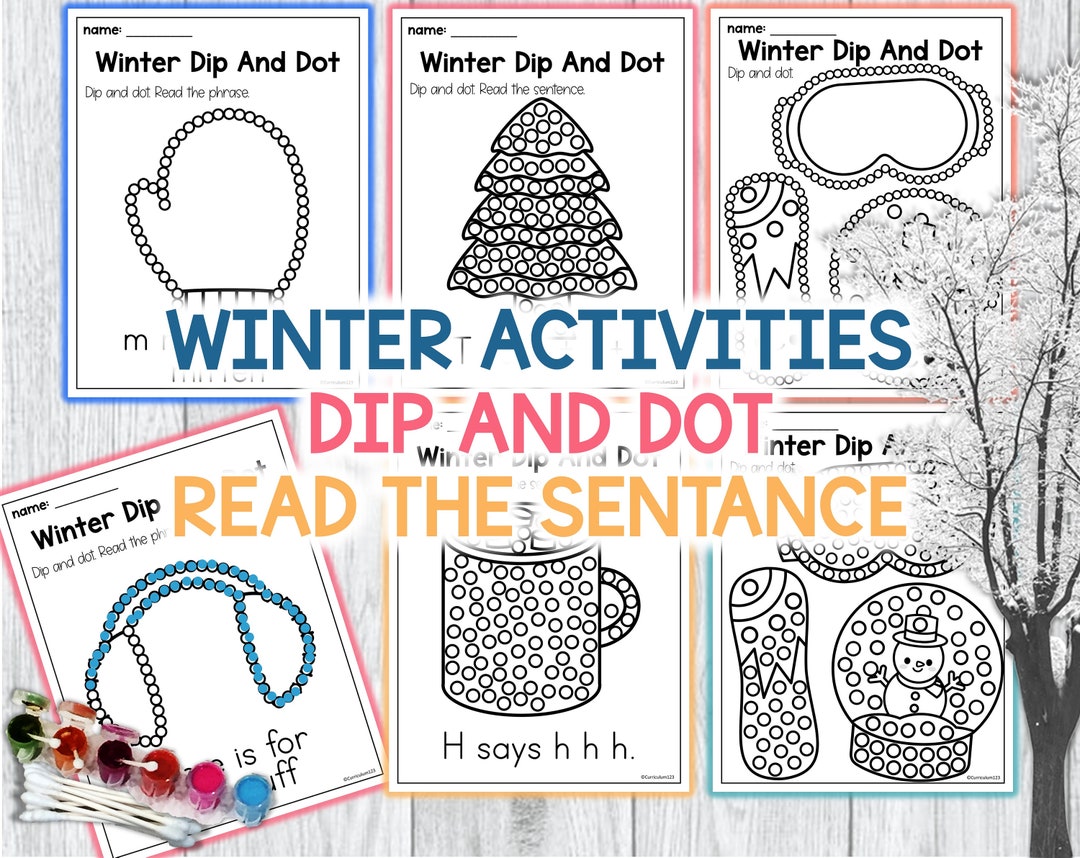 Winter Dip and Dot Printable Fine Motor Skills Winter Cotton Swab ...