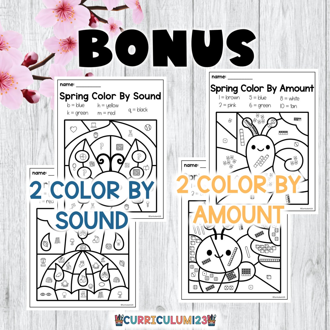 Spring Color by Number Printable Color by Letter Spring Activities for ...