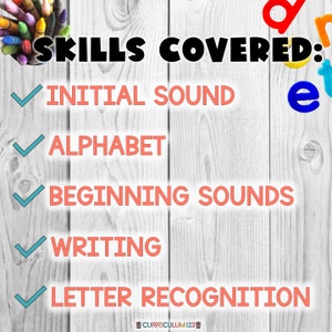 Beginning Sound Worksheet, Initial Sound Review Practice, Kindergarten ...