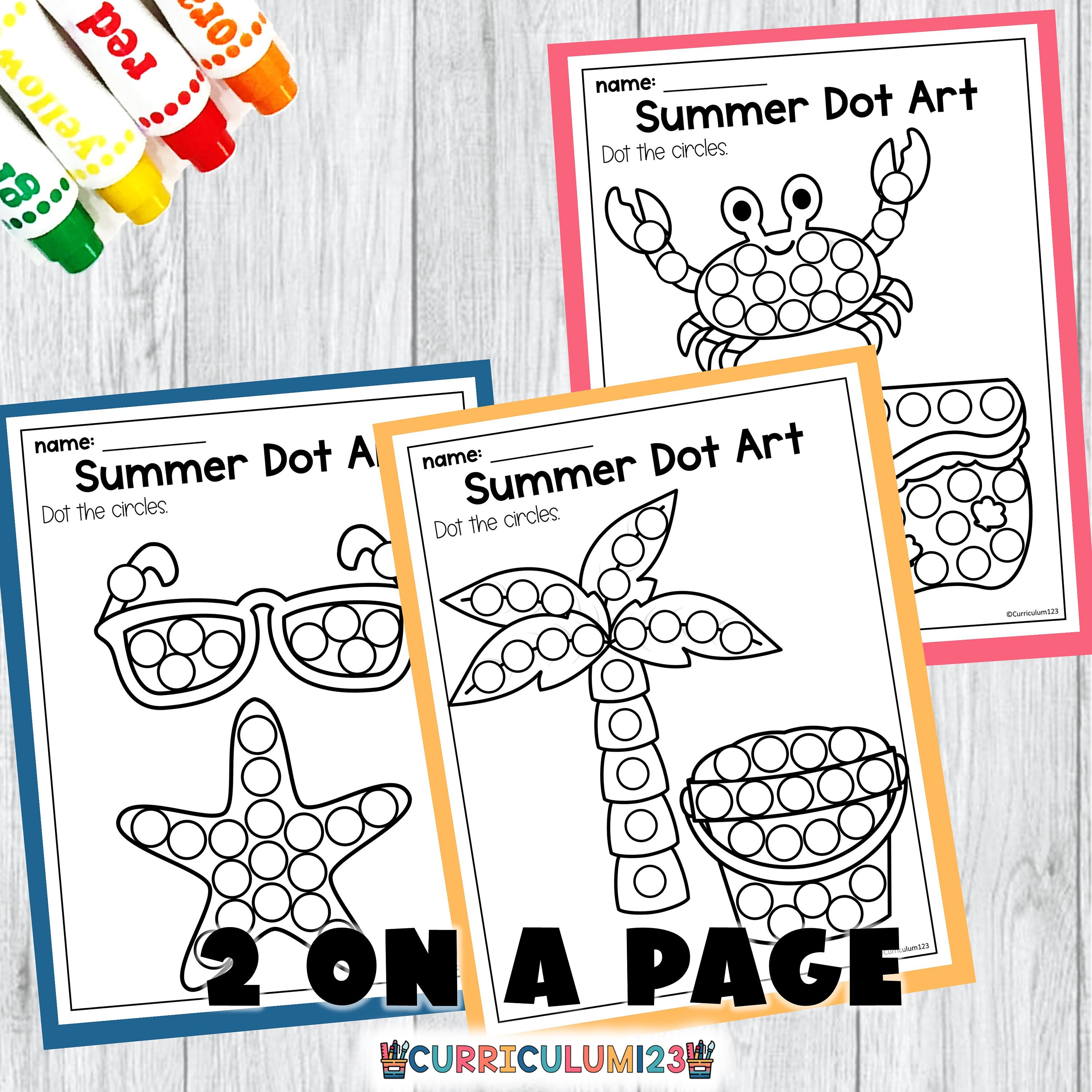 Summer Dot Markers Alphabet Fine Motor Skills Preschool - Etsy