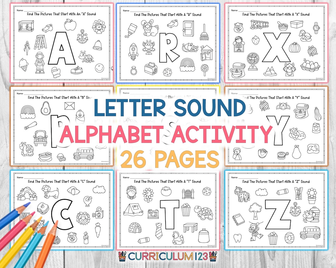 Alphabet Phonics Worksheets: Letter Sound Recognition (PDF) - Etsy