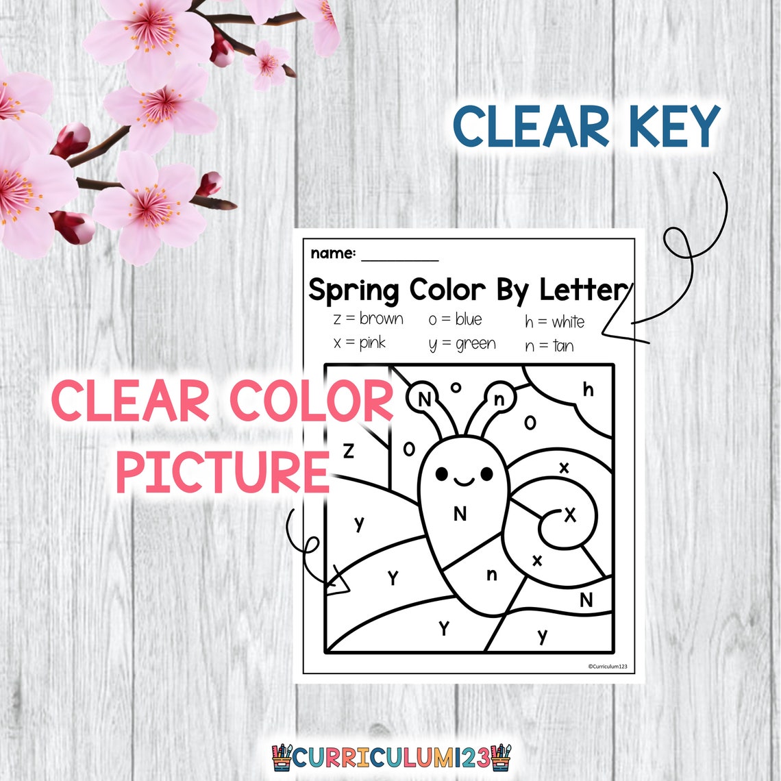 Spring Color by Number Printable Color by Letter Spring Activities for ...
