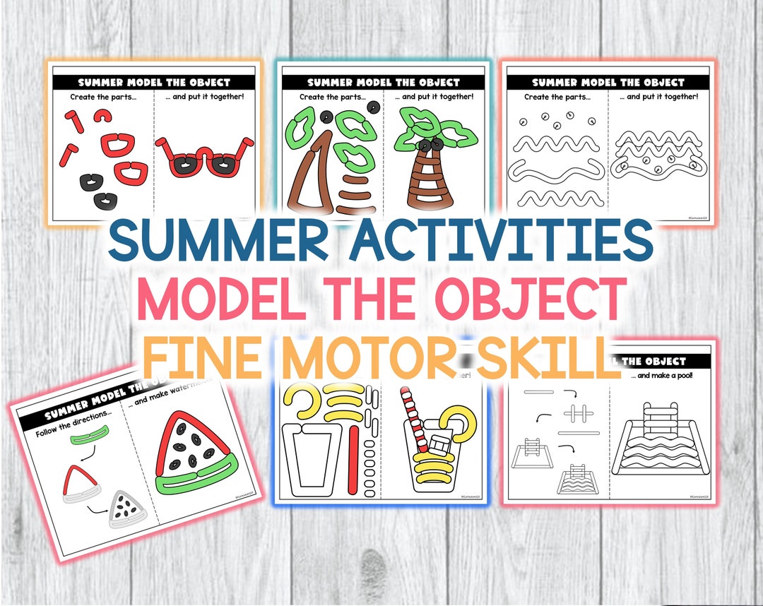 Summer Model the Objects Play Dough Mats Fine Motor Skills Summer ...