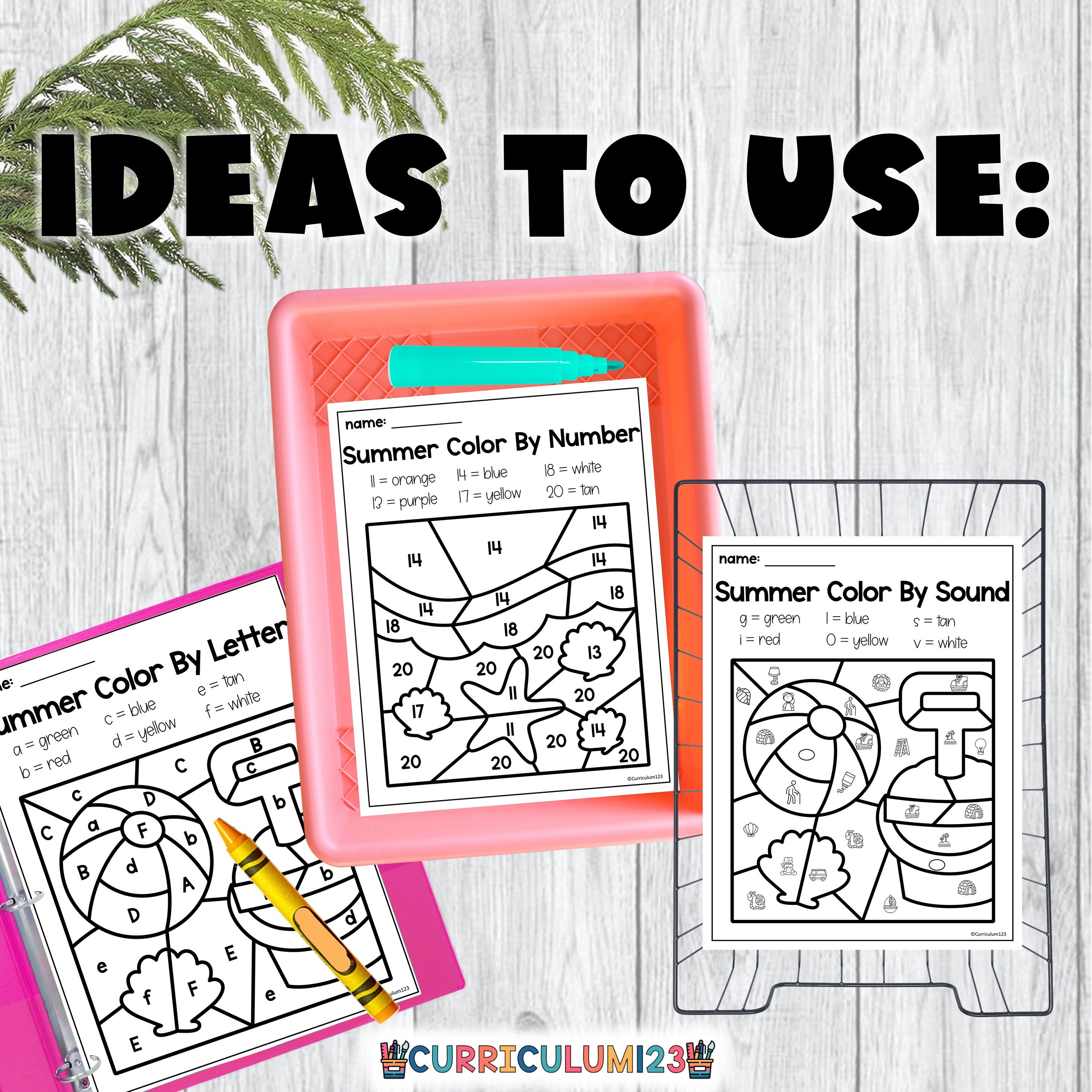 Summer Color by Number Letter and Sound | Summer Coloring Pages - Etsy