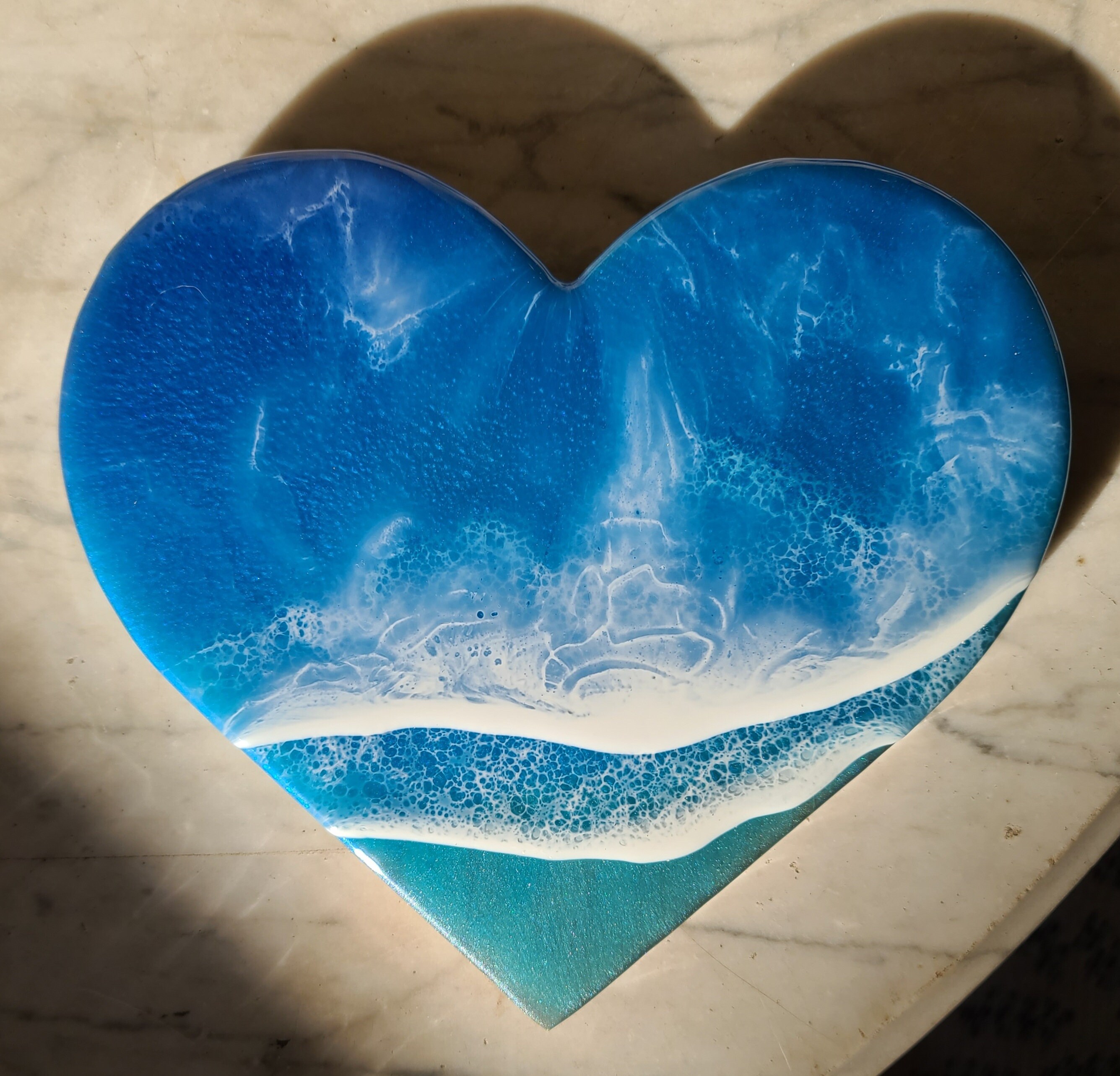 Heart Shaped Ocean Wave Wall Art Decoration Decor- Resin - Etsy