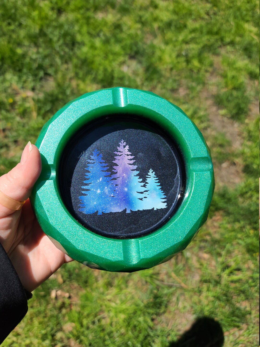 Space Tree Forrest Resin Ashtray- or Trinket Dish Galaxy Trees- House ...
