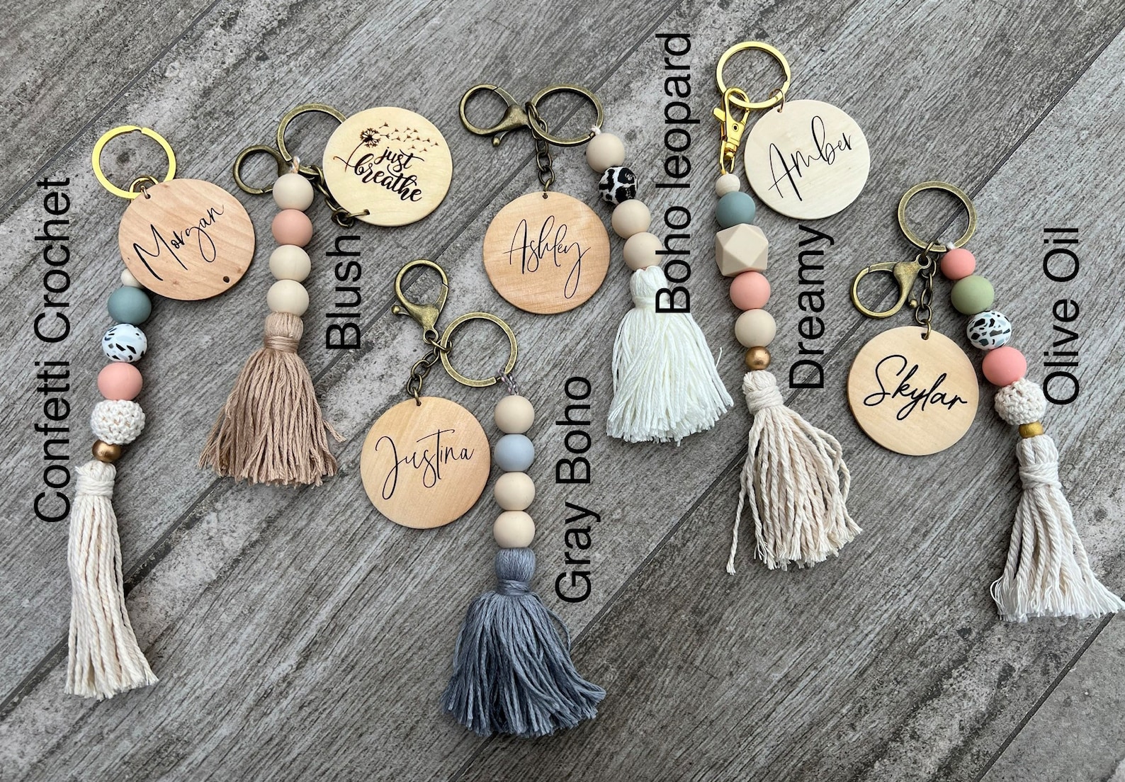 Personalized Boho Keychain Soft Bead Keychain Gifts for Her - Etsy