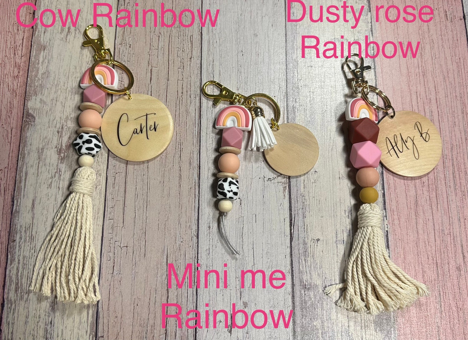 Personalized Boho Keychain Soft Bead Keychain Gifts for Her - Etsy