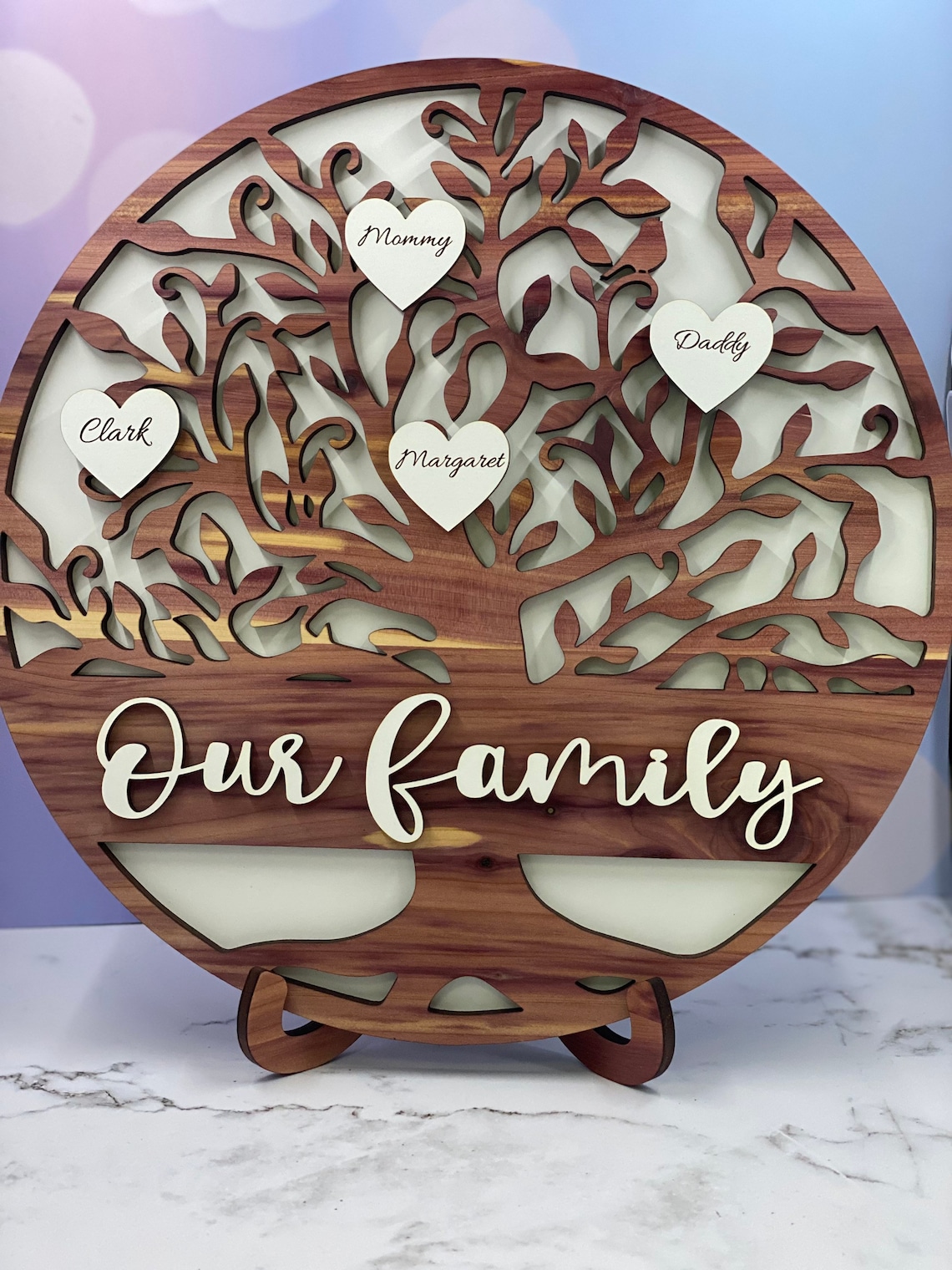 Engraved Wood Family Tree Sign Gifts for Family Personalized - Etsy