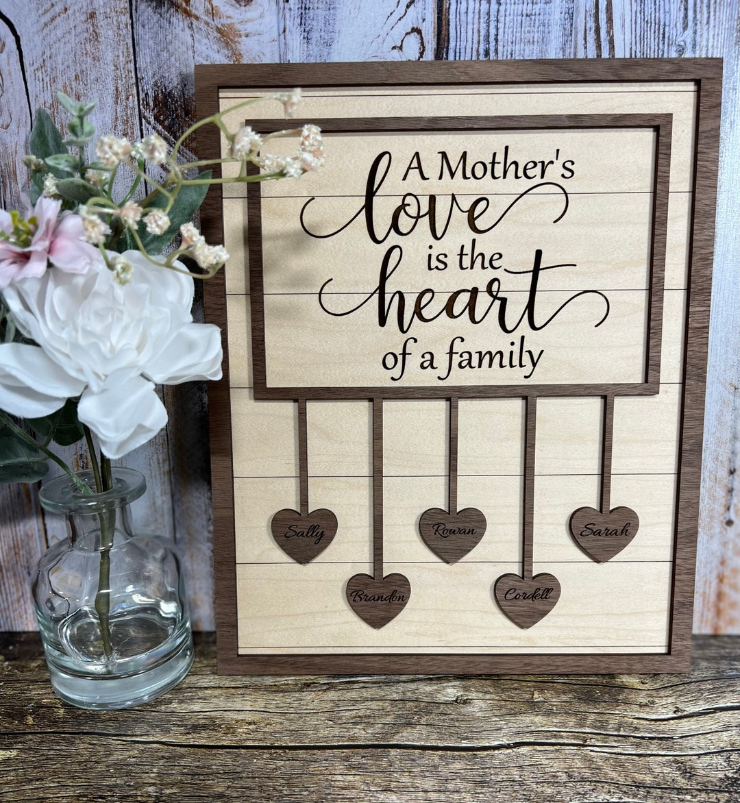 Wood Engraved Mother’s Day Sign, Plaque for Mom, Gifts for Her, Mother ...