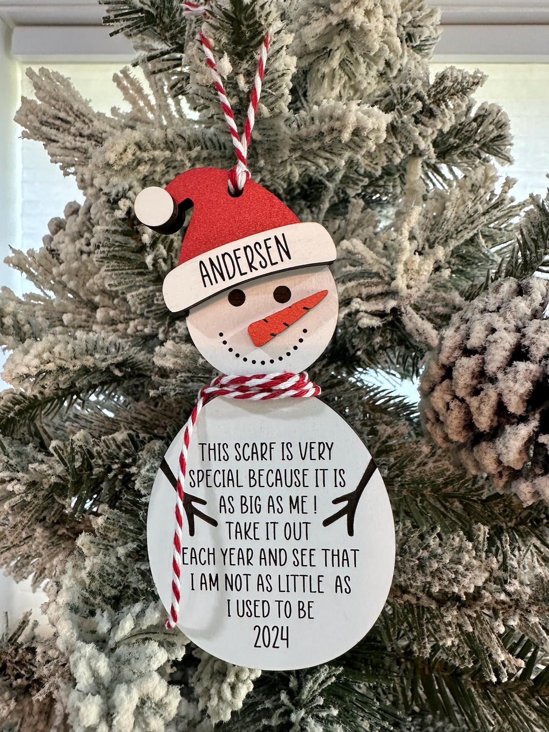 Personalized Snowman Height Ornament Keepsake, 2025 Babies First ...