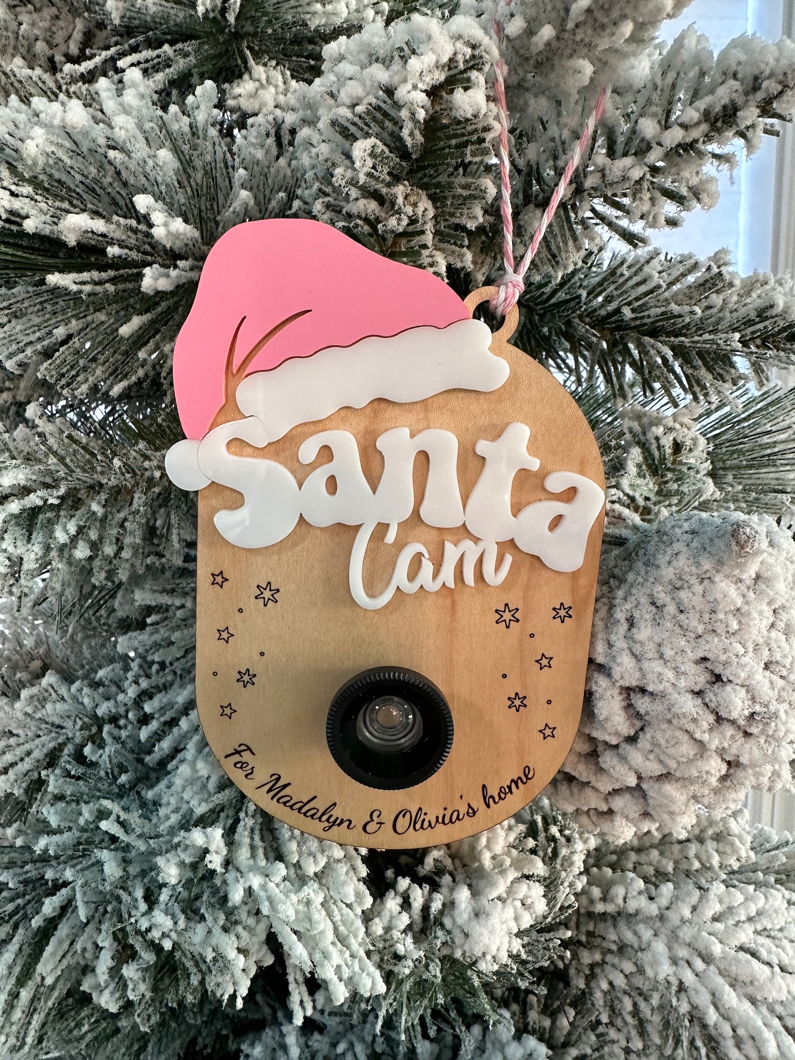 Personalized Santa Cam Christmas Ornament, Kids North Pole Surveillance ...