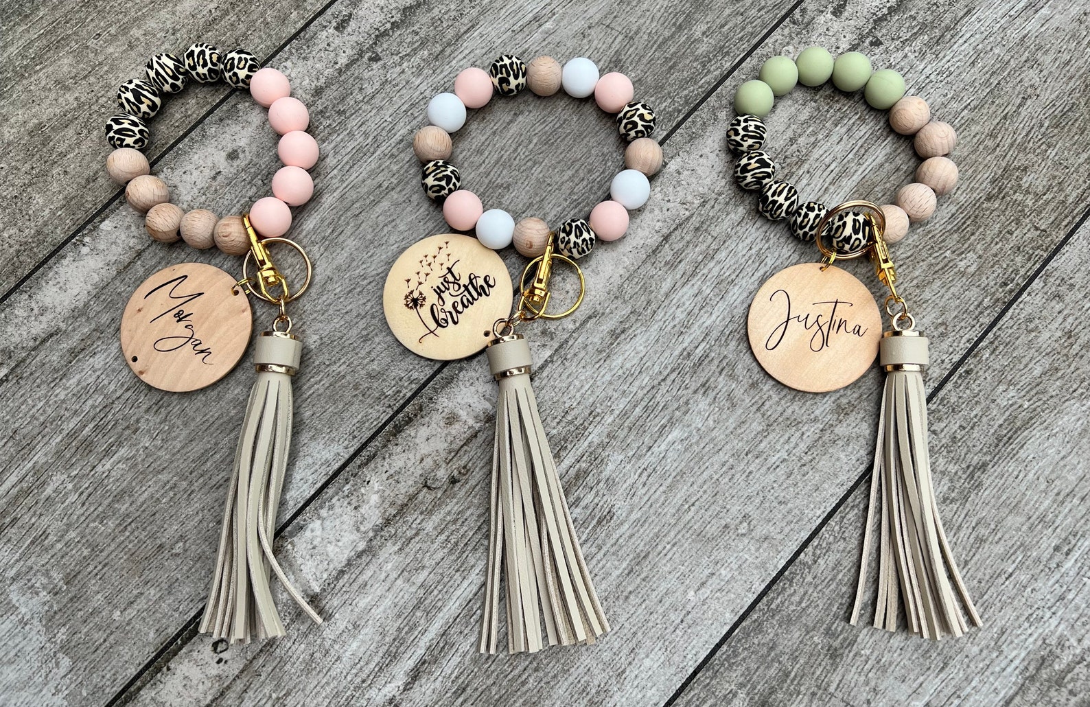 Bead Wristlet Keychain, Wristlet for Keys, Boho Bracelet Keychain ...