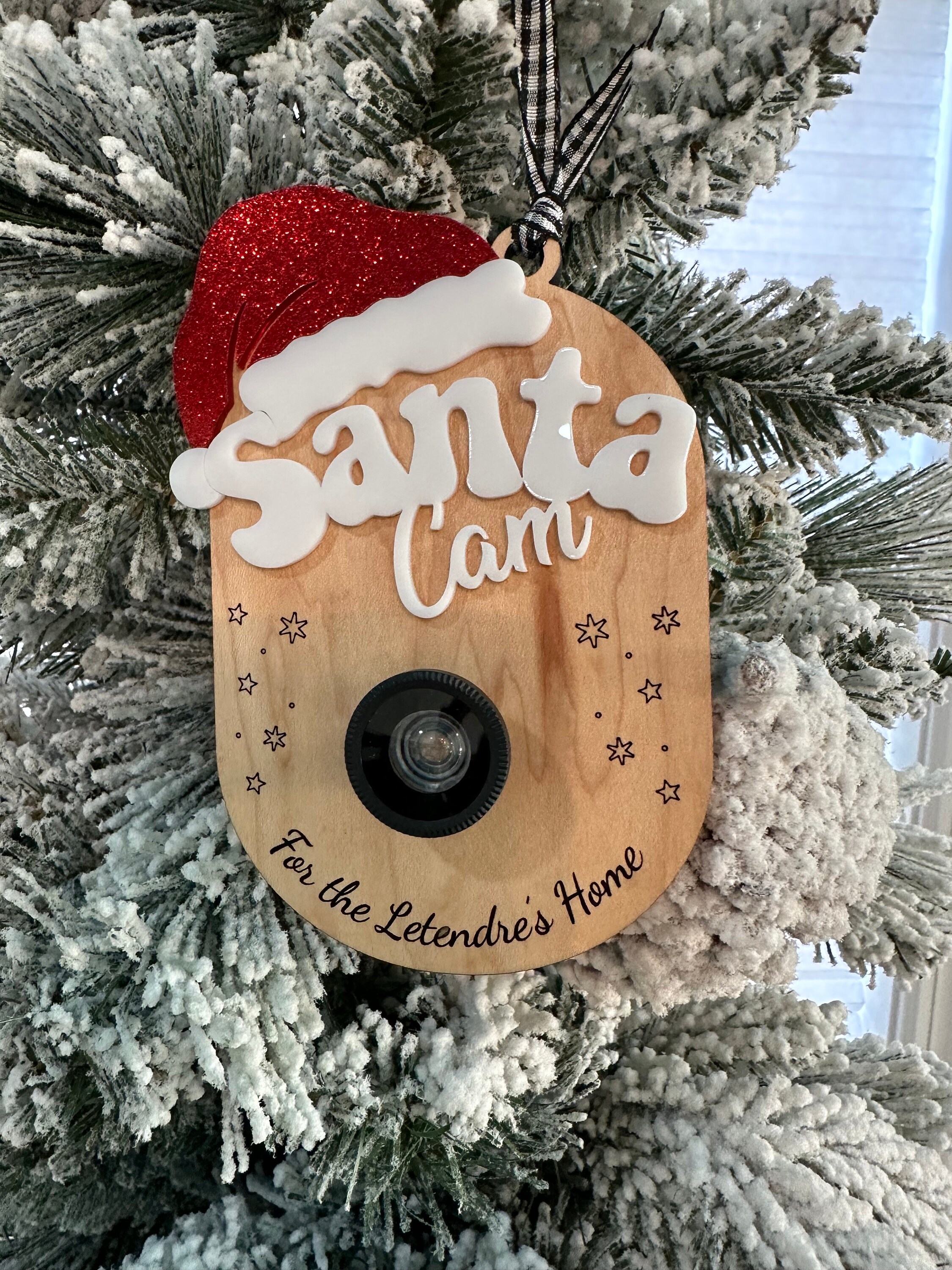 Personalized Santa Cam Christmas Ornament, Kids North Pole Surveillance ...