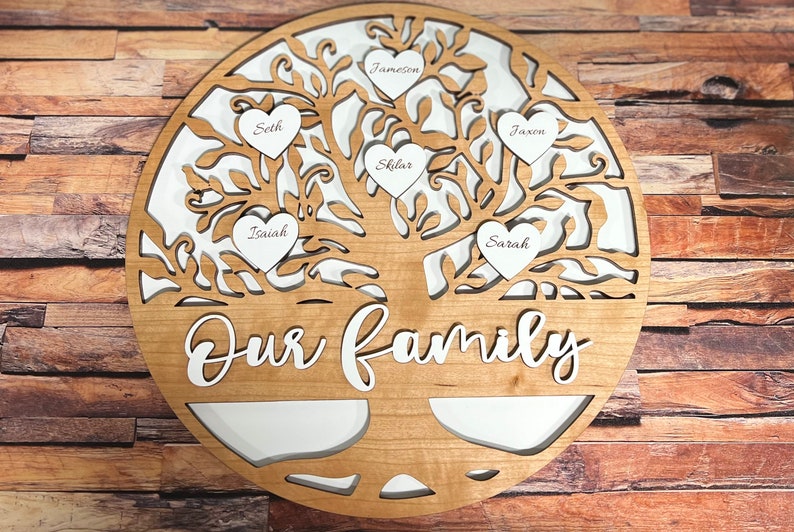 Engraved Wood Family Tree Sign Gifts for Family Personalized - Etsy