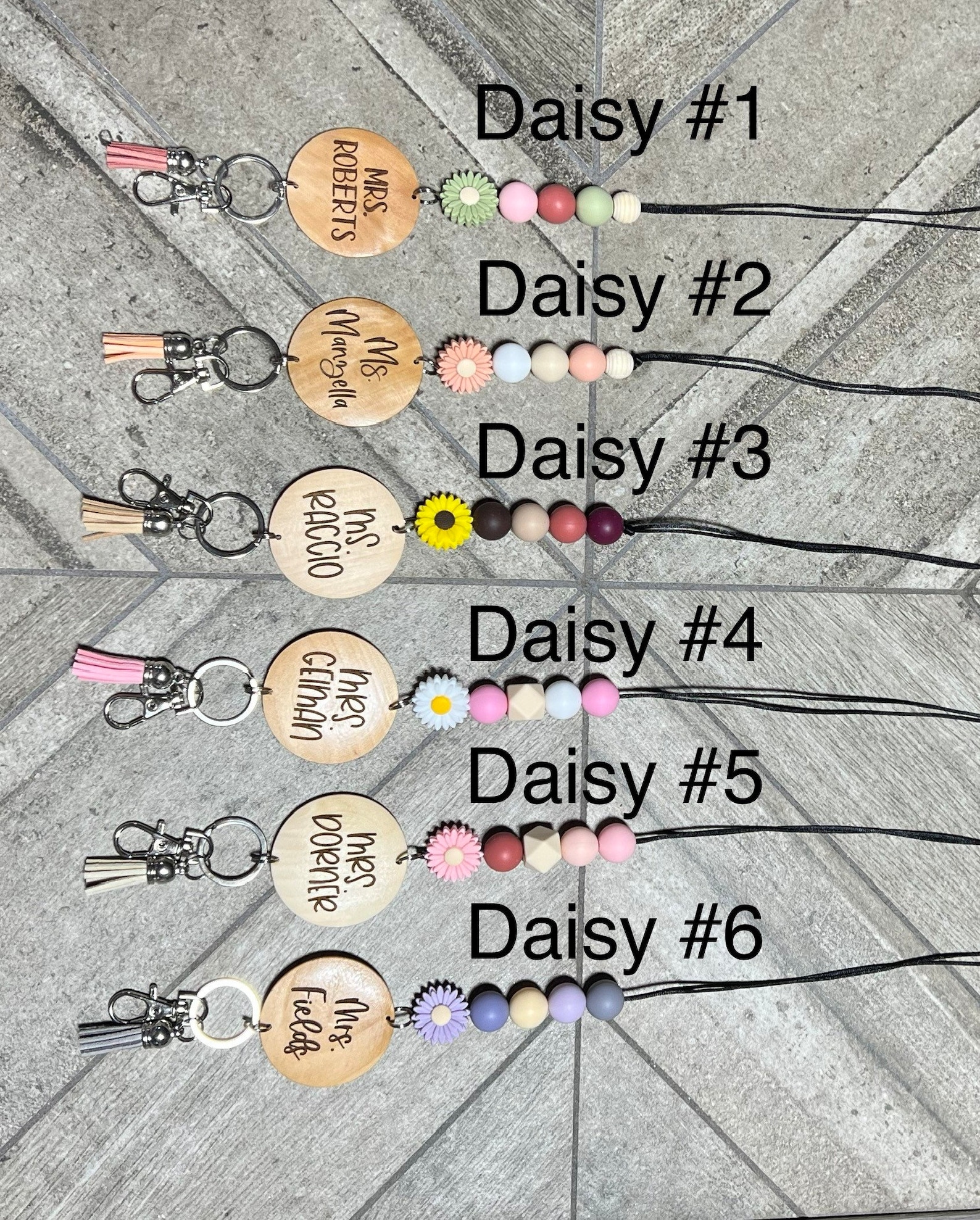 Boho Rainbow Daisy Beaded Teacher Lanyard ID Badge Holder - Etsy