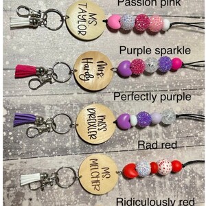 Boho Rainbow Daisy Beaded Teacher Lanyard ID Badge Holder - Etsy