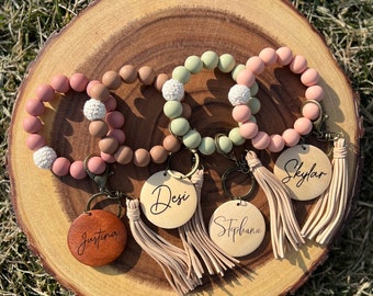 Personalized Boho Keychain Soft Bead Keychain Gifts for Her - Etsy