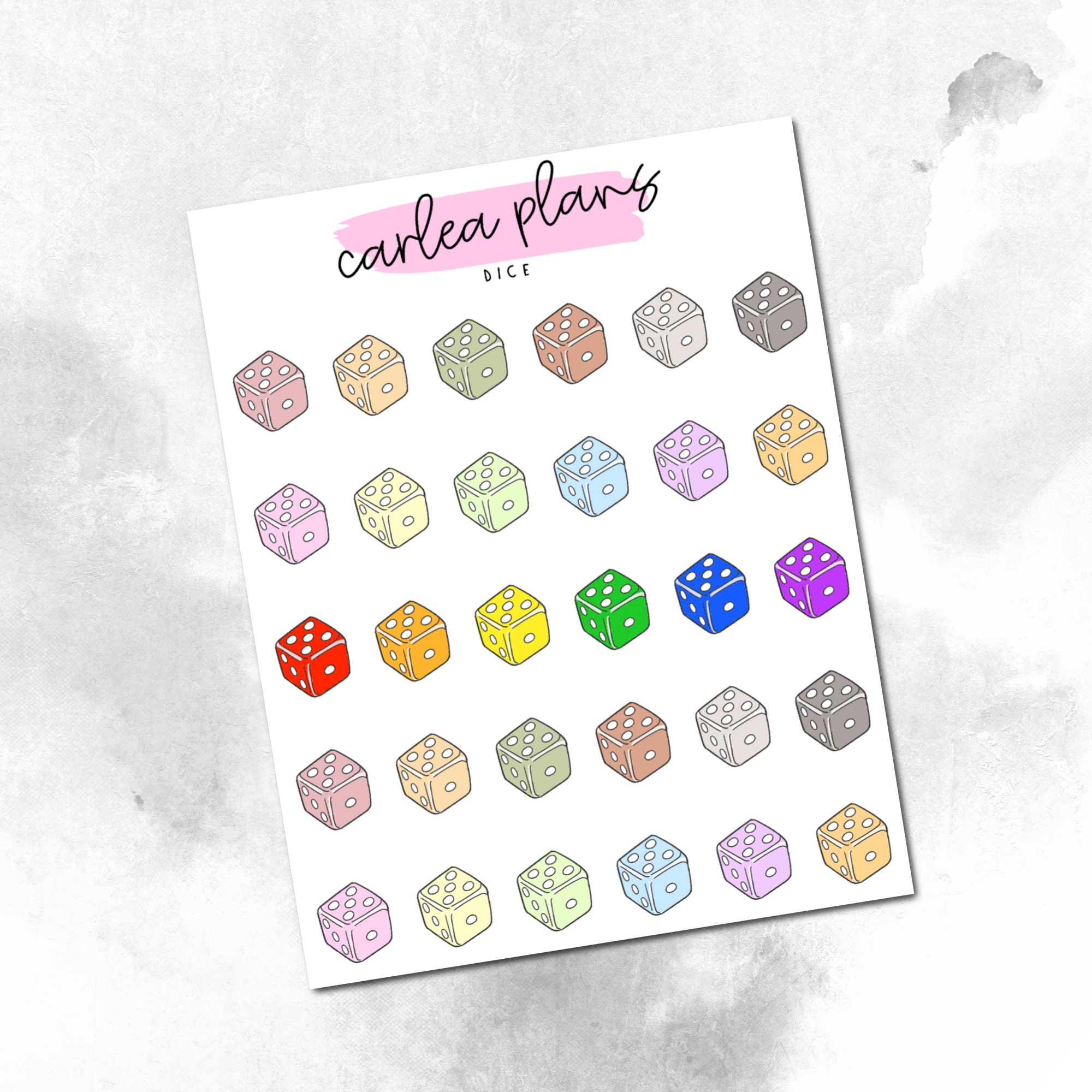 Paper & Party Supplies Stickers Dice Icons Planner Stickers Game Night ...