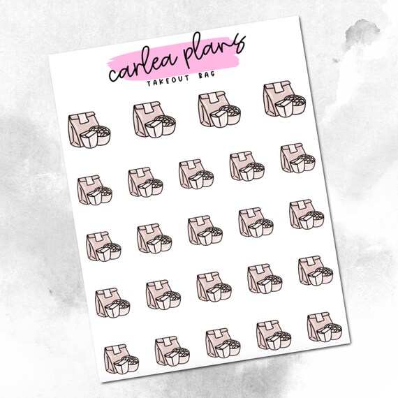 Paper & Party Supplies Pack Lunch Doodle Icons/Scripts planner stickers etna.com.pe