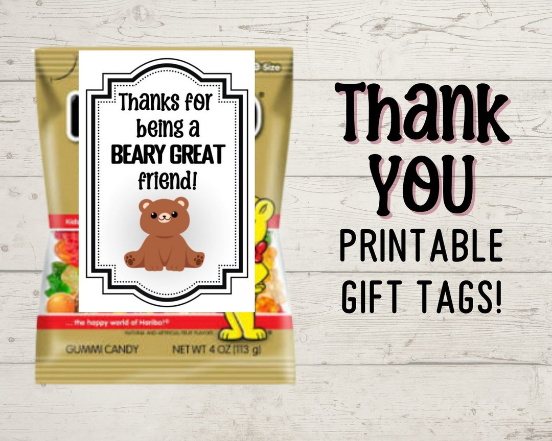Thank You Printable Gift Tag | Friendship Gift Tag - Etsy