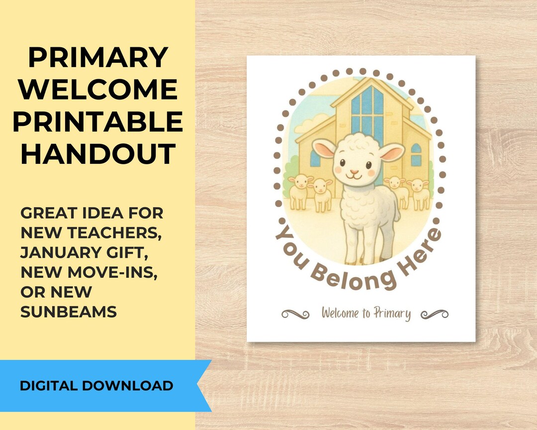 Lamb Welcome Card for Kids | Church & Classroom Belonging Gift ...
