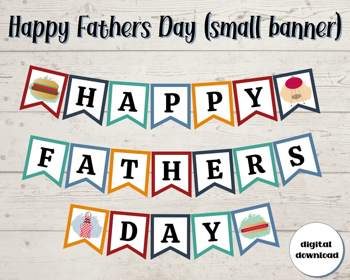 Happy Fathers Day Banner, Decoration, Sign, Bunting. 1st Fathers Day ...