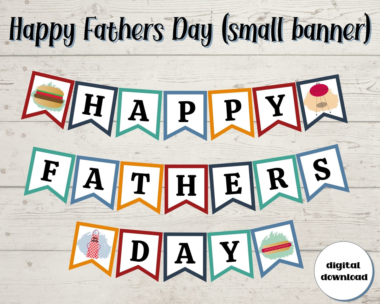 Happy Fathers Day Banner, Decoration, Sign, Bunting. 1st Fathers Day ...