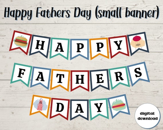 Happy Fathers Day Banner Decoration Sign Bunting. 1st - Etsy