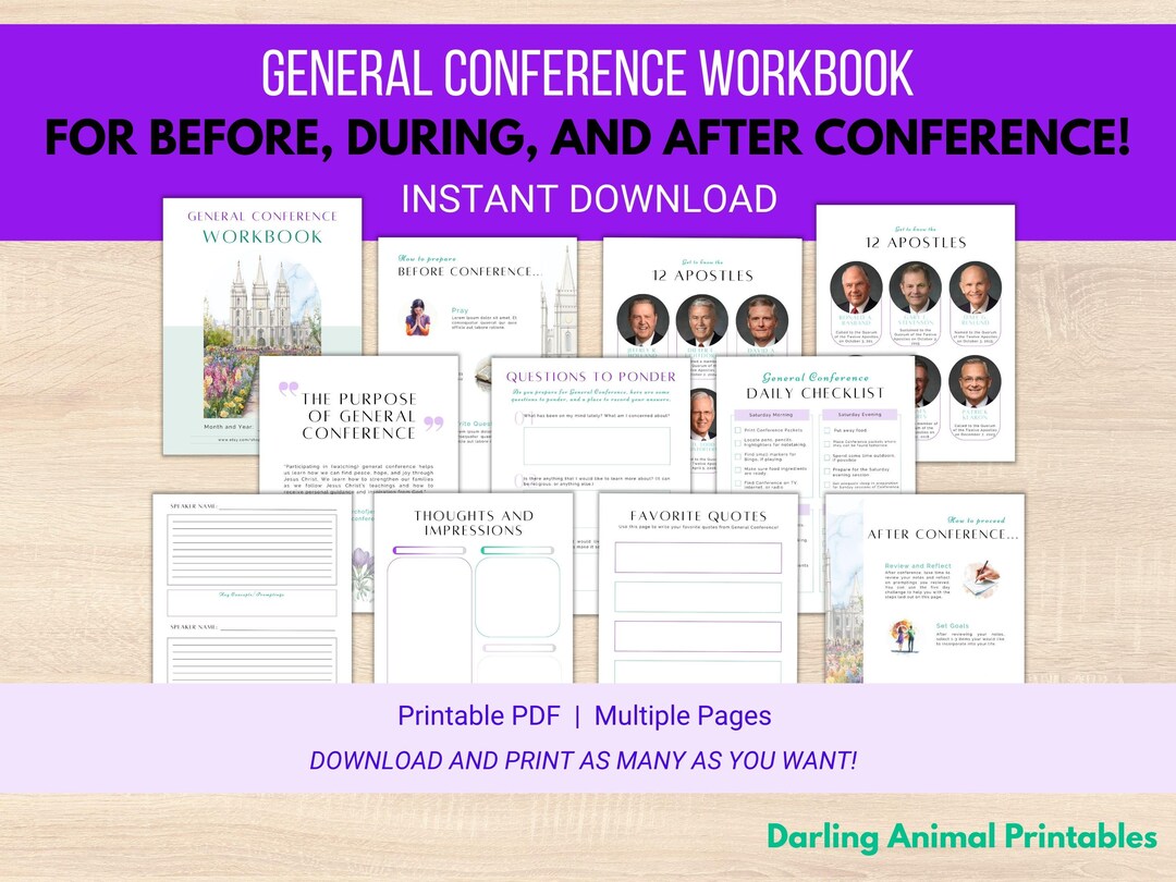LDS General Conference Workbook | Conference Packet | Printable ...