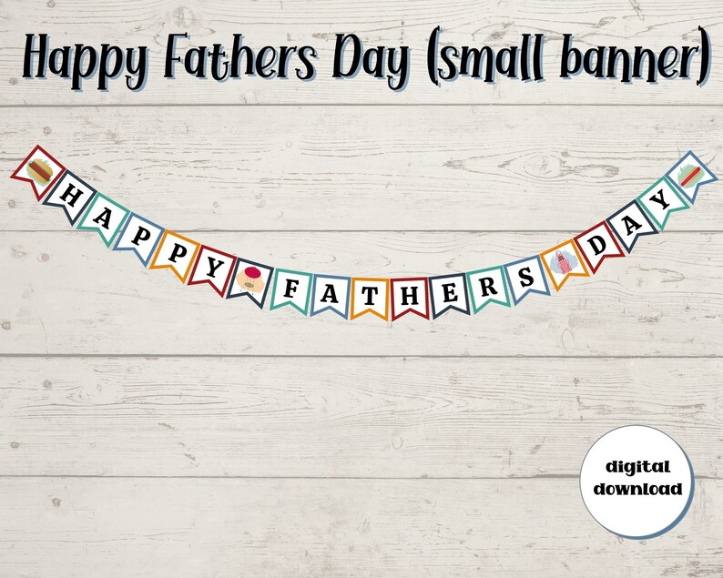 Happy Fathers Day Banner, Decoration, Sign, Bunting. 1st Fathers Day ...