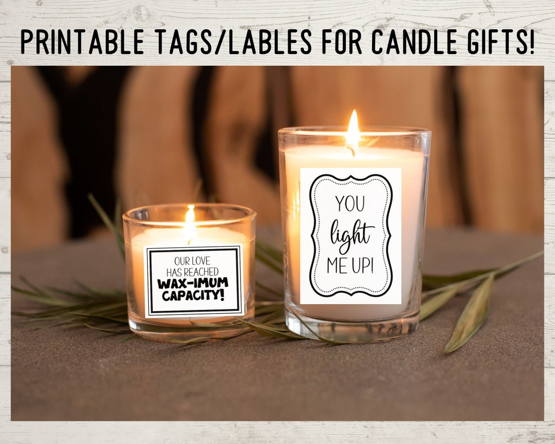 Printable Candle Gift Tag. for Valentines Day, Mother's Day ...