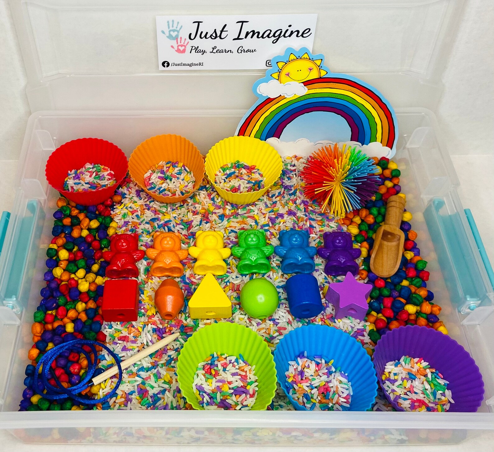 Rainbow Color Sorting Sensory Bin with Large Items Sensory | Etsy