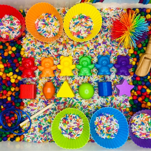 Rainbow Sensory Bin | Etsy