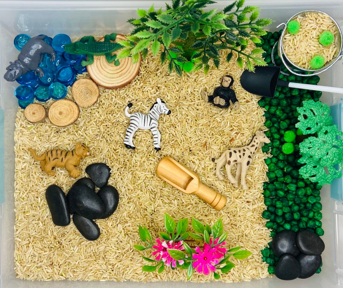 Safari Sensory Bin Wild Animal Sensory Kit Africa Sensory | Etsy