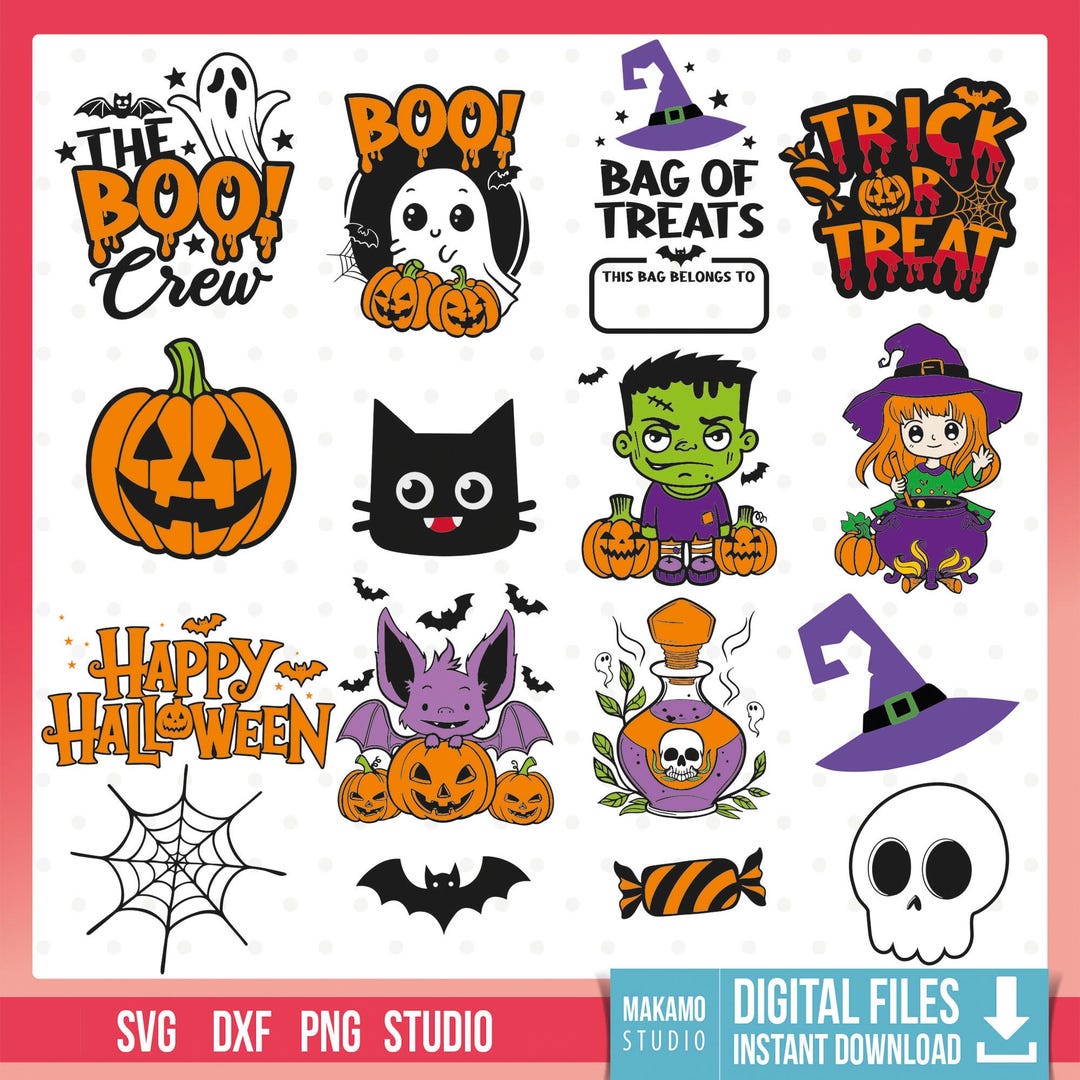 Cute Halloween SVG Bundle for Kid's Craft Projects: T-shirt SVG and ...