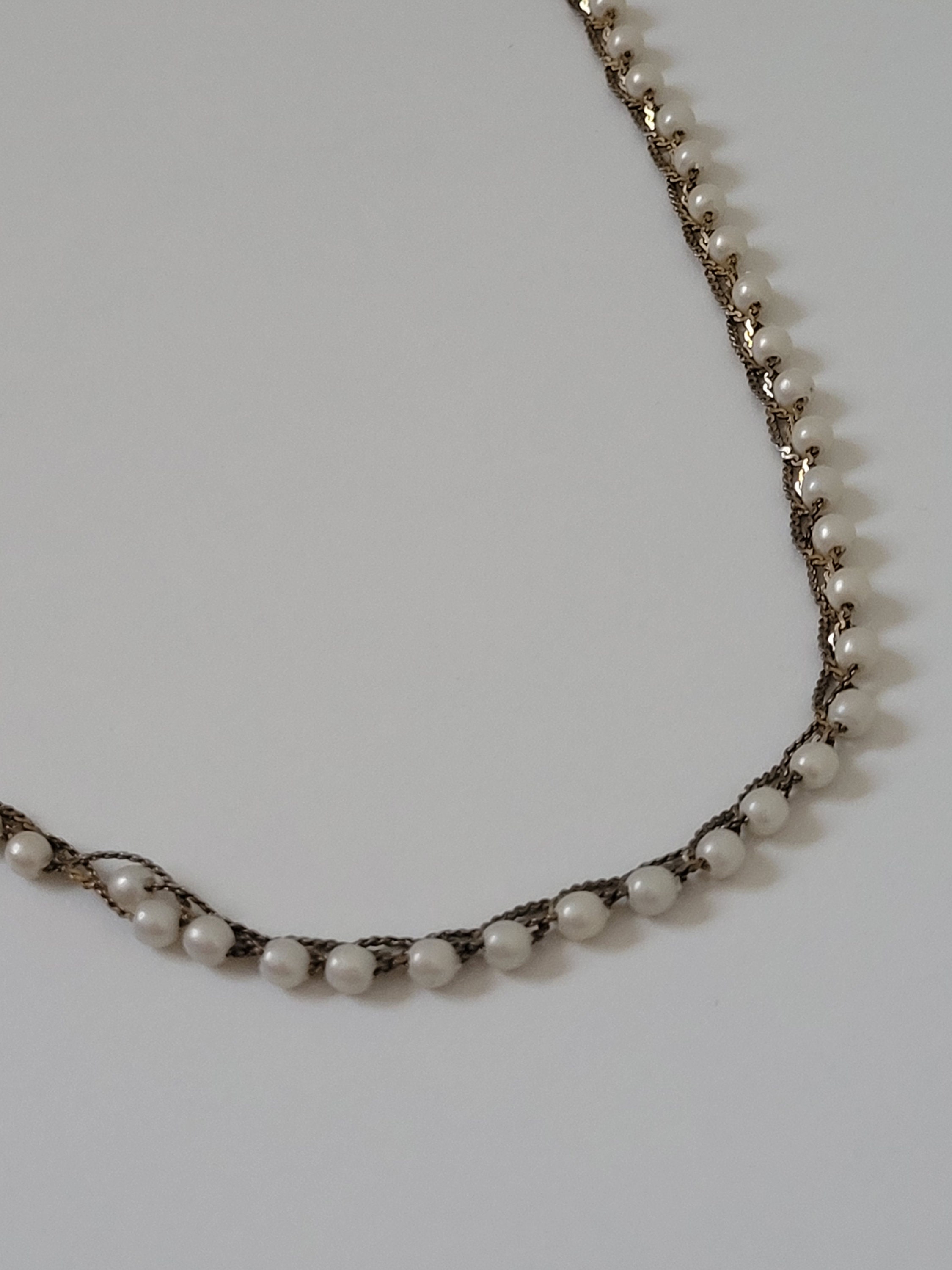 Vintage KORET Seed Pearl Braided Rope Gold Chain Necklace - Etsy