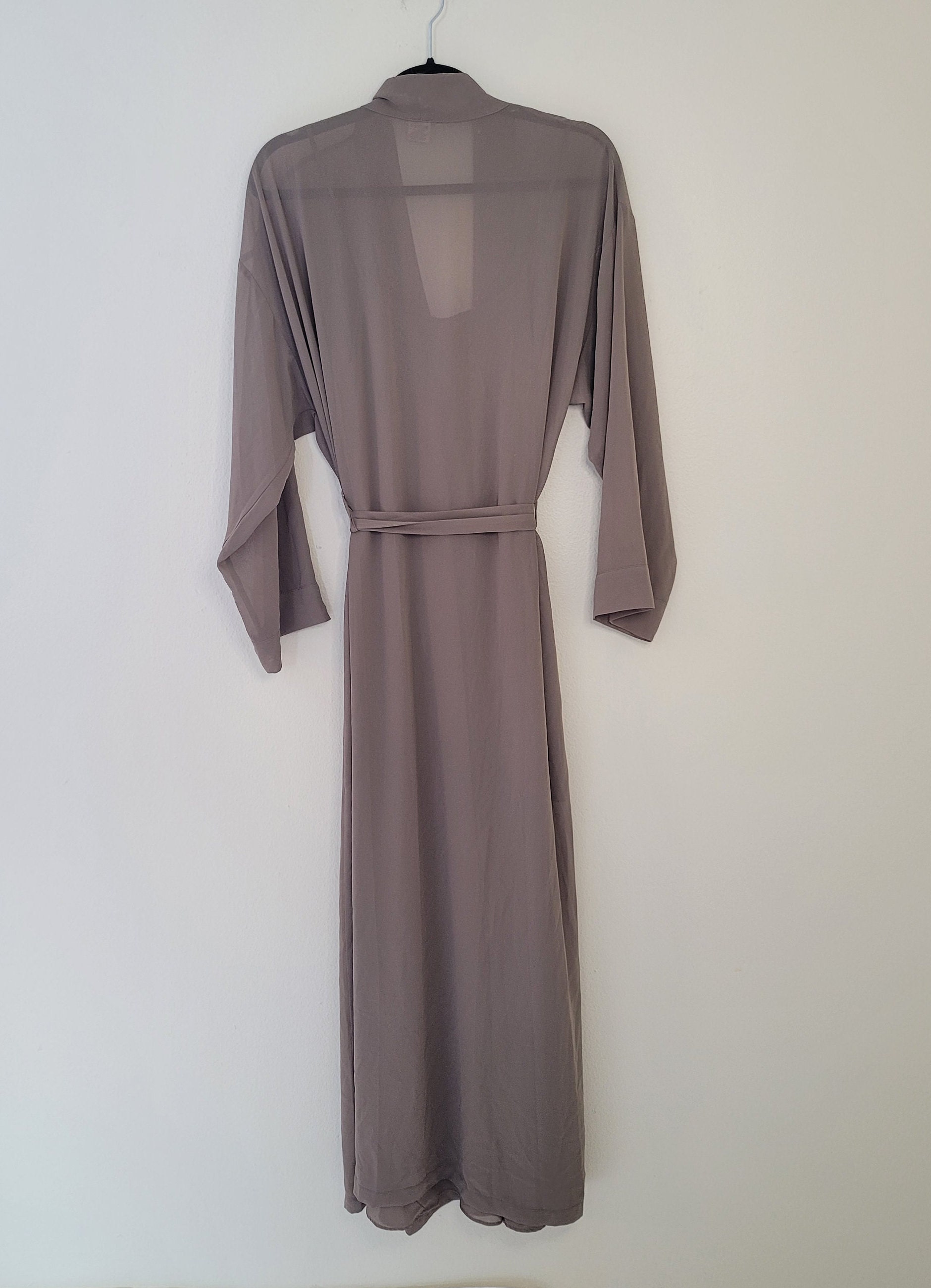 90s/y2k Minimalist CALVIN KLEIN Taupe/dove Gray Maxi Robe & Slip Dress ...