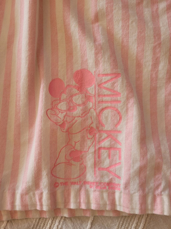 Vintage Disney Mickey Mouse Pink/White Stripe Cotton … - Gem