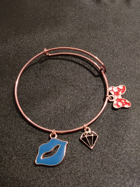 Adjustable Charm Bangle | Etsy
