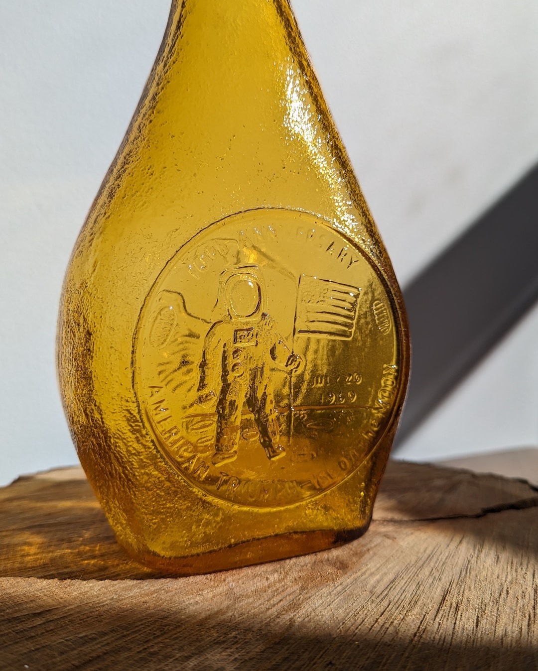 1979 NASA 10th Anniversary Apollo 11 Moon Landing Glass Amber Bottle ...