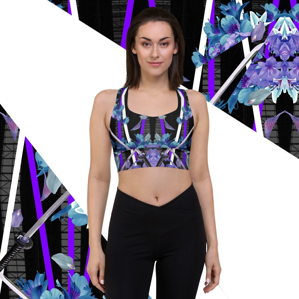 Samurai Sword, Dark longline Sports Bra - Etsy UK