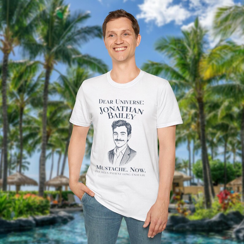 Jonathan Bailey Mustache Unisex T-shirt | Bridgerton Fandom Fashion - Etsy