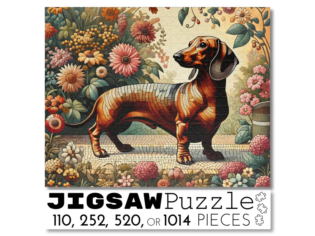 Dachshund Jigsaw Puzzle, Beautiful Mosaic Tile Portrait of a Majestic ...