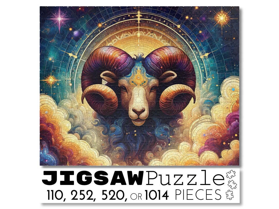 Aries Jigsaw Puzzle, Zodiac Horoscope Jigsaw Puzzle, Customizable ...